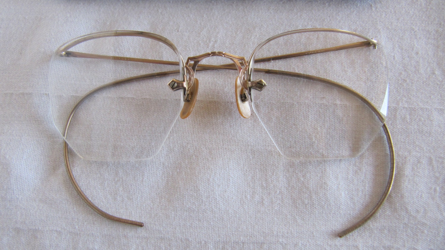 Vintage Gold Filled Wire Rim Frame Spectacles Glasses Eye Wear