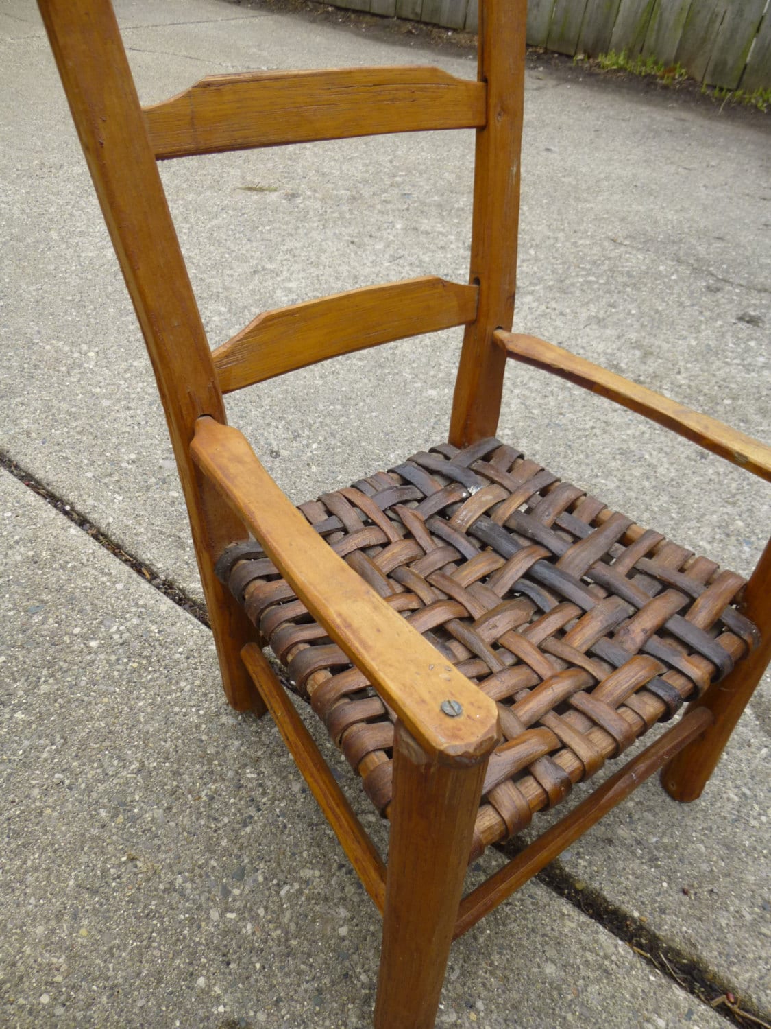 Antique hand made lattice seat ladder back childs chair – classic ...