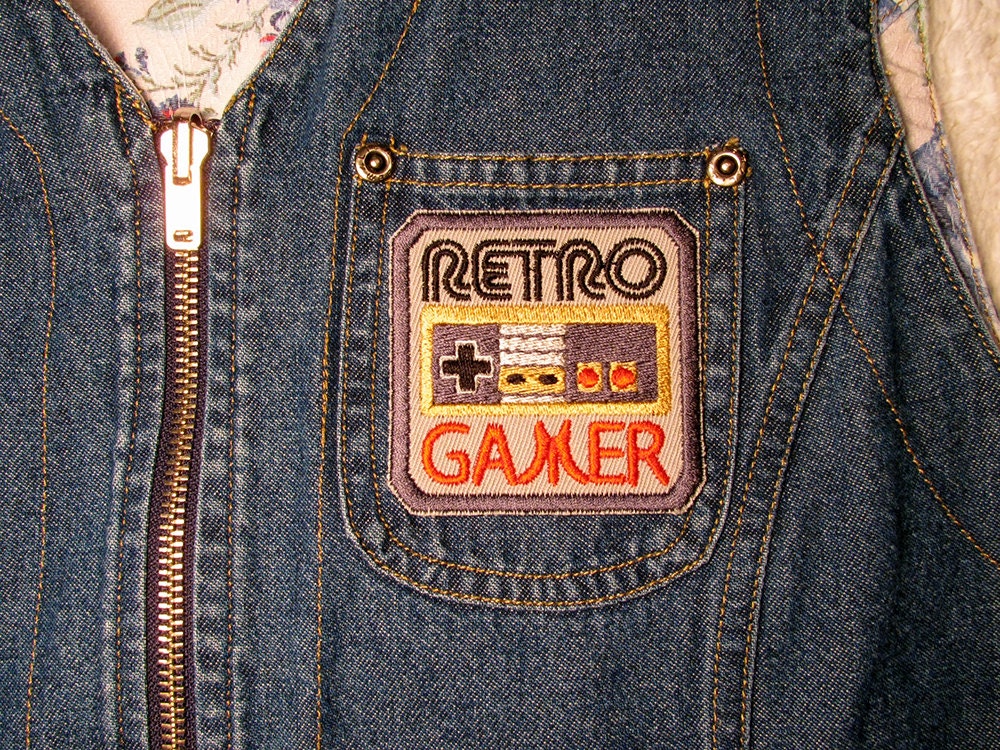 Retro Gamer Iron On Patch Embroidered Old School Gamer