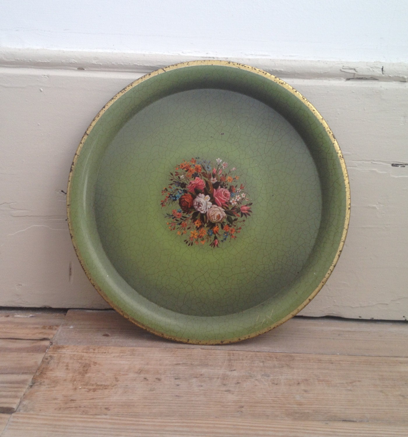 Vintage tray Cocktail tray Tin tray Serving Tray Green – Haute Juice