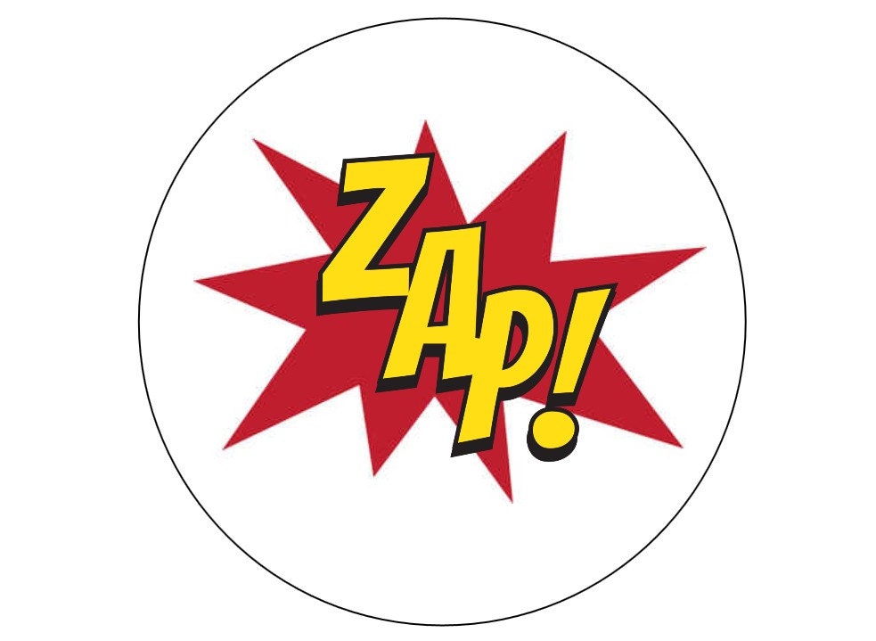 12 Zap Superhero Stickers Superhero Birthday Sealing