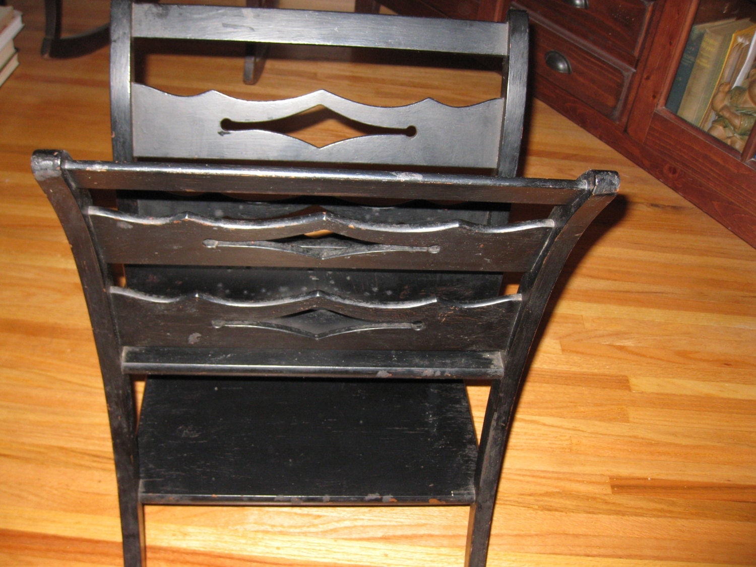 MID CENTURY MAGAZINE Rack Tall Wooden Magazine Holder Measures 24″ High ...