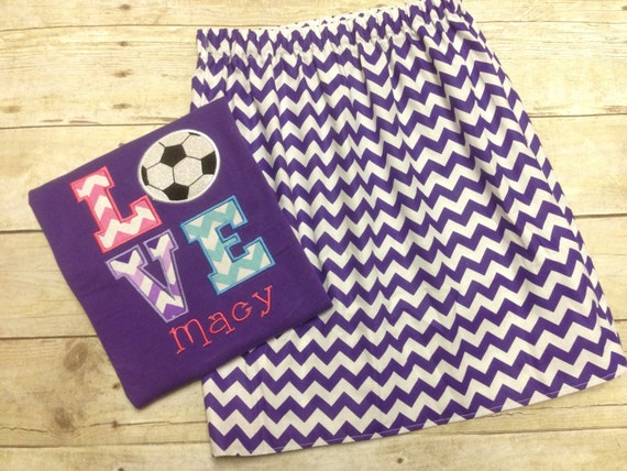 Personalized Girls Soccer Skirt Set/ Girls Soccer Outfit/