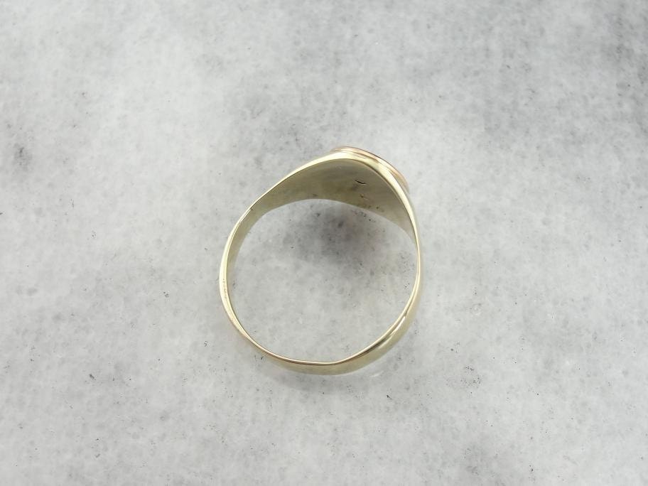 Two Tone And Perfect Polish Vintage Signet Ring by MSJewelers