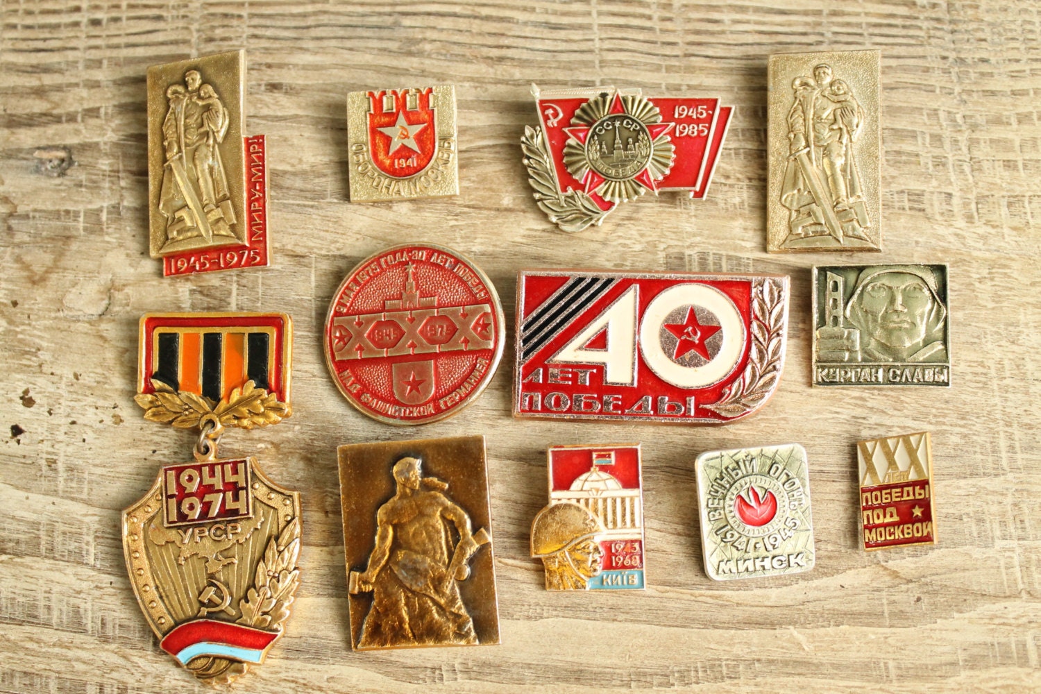12 Soviet military Pins … pinback button … badges … Anniversary of ...