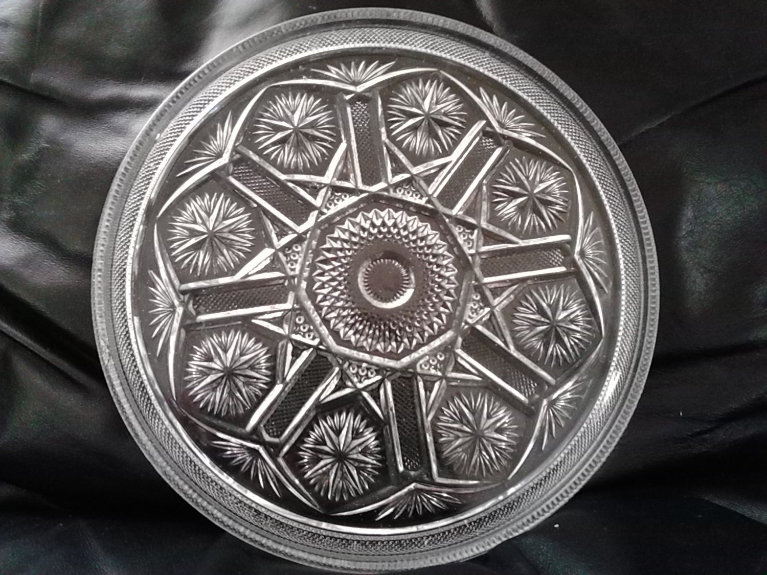 Vintage EAPG Serving Plate,Fans, Starburst, Mum, Diamond Point – Haute ...