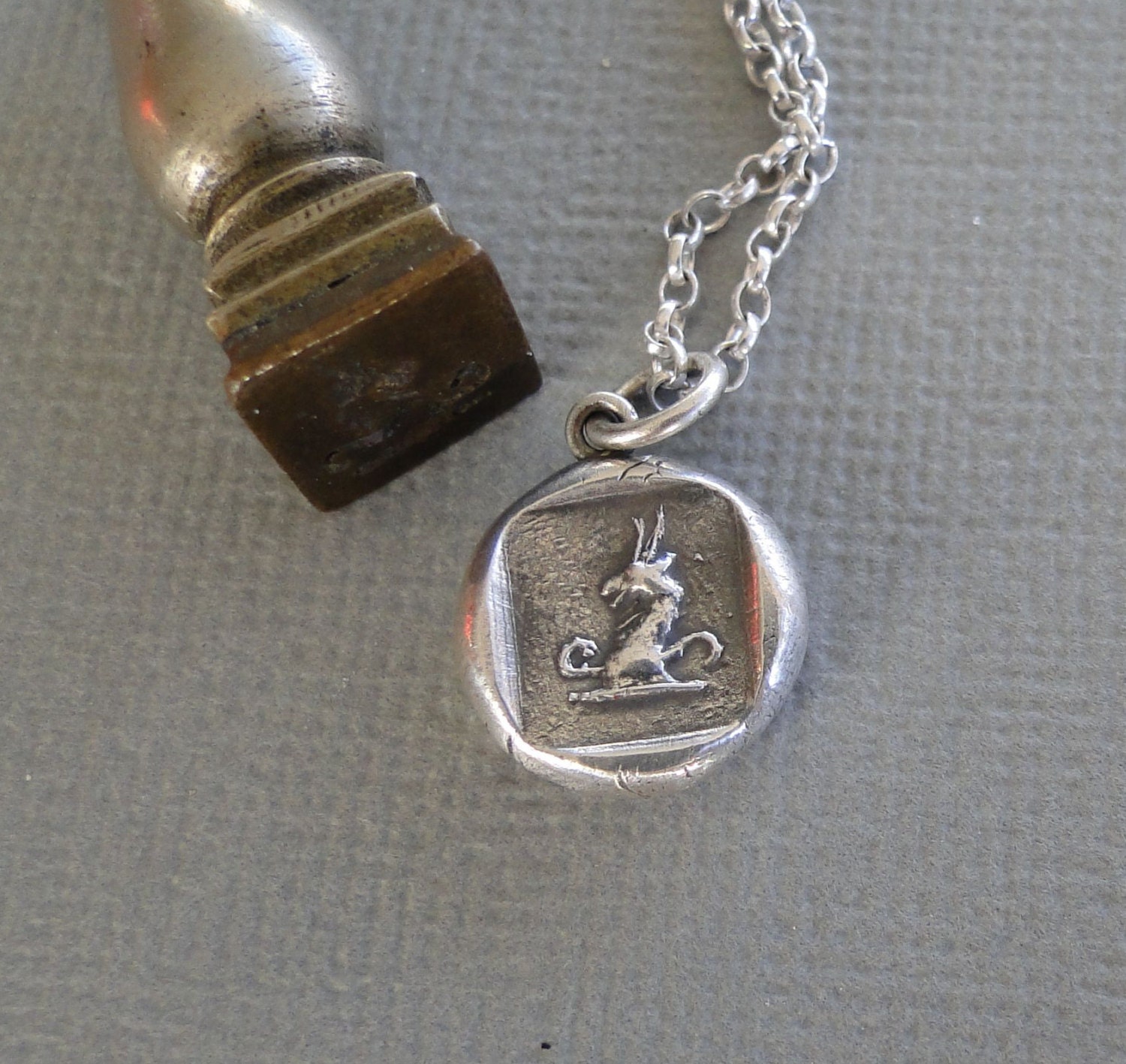 Wisdom and diplomacy. Goat or Ibex antique wax seal