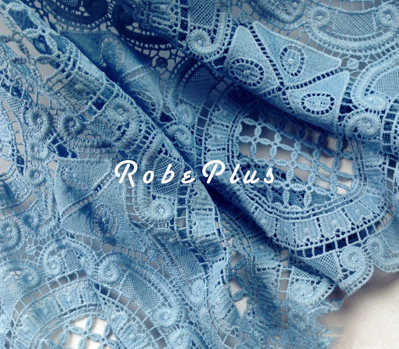 Blue Lace Fabric Blue Lace Fabric Embroidered Lace