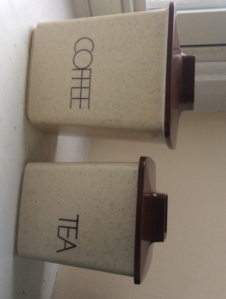 Vintage Tan Brown Speckled Nesting Canisters – Coffee & Tea – Haute Juice