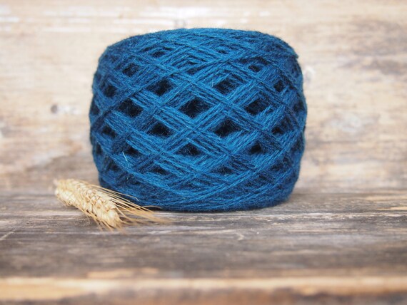 WOOL YARN Wool Dark Turquoise color for knitting by LinenSpirit