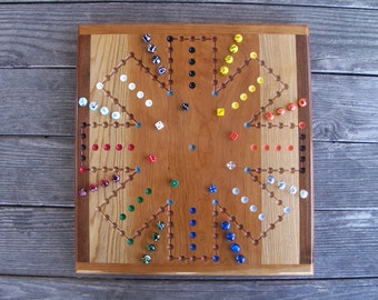Hand crafted 8 player aggravation game board