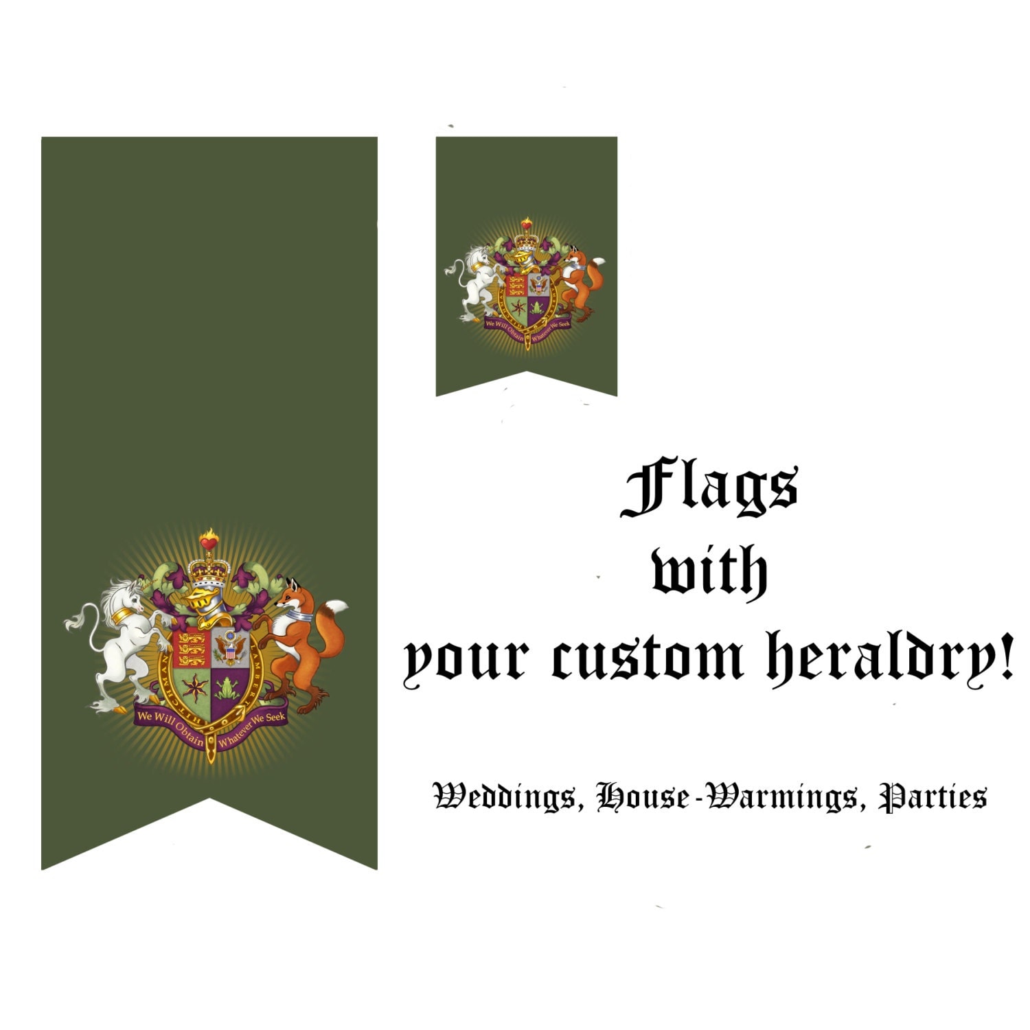 Flags with your custom heraldry-Medieval wedding decor