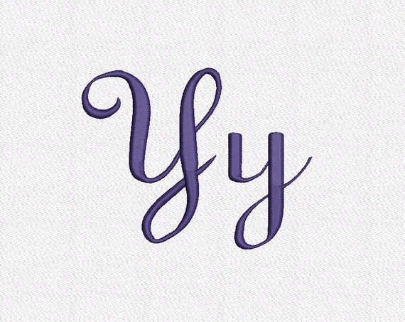 Fancy Swoop Font Machine Embroidery Design Upper by Pixels2Threads