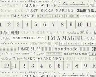 Popular items for text print fabric on Etsy
