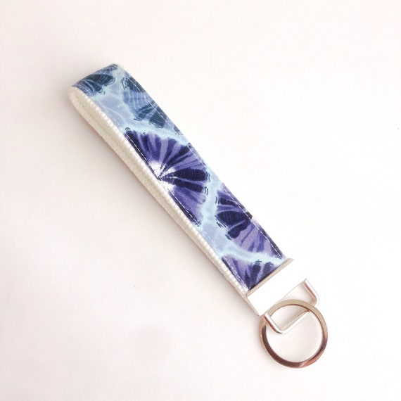 Wristlet Key Fob Japanese key fob blue green by SmithjackJapan