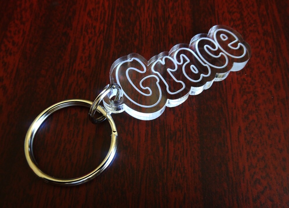 Grace Custom Name Word Key Chain Name Birthday