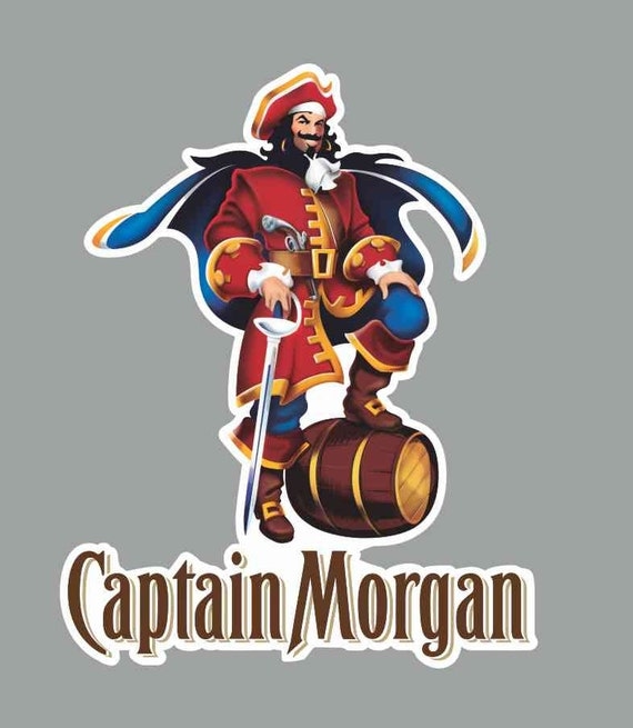 Items similar to 2" Captain Morgan Spiced Rum Logo Bumper Sticker ...