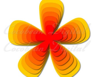 Layered flower svg | Etsy