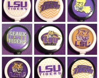 Lsu badge reel | Etsy