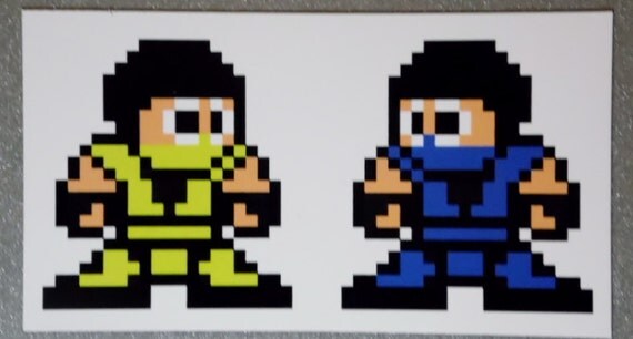 8-bit Mortal Kombat MINI MAGNET Megaman Style Scorpion