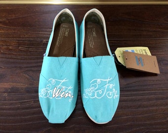 Tiffany Blue Toms Inspired Design Custom Toms Hand Painted Shoes ...