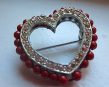 Popular items for beaded heart brooch on Etsy