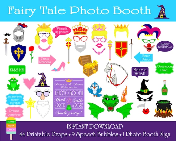 PRINTABLE Fairy Tale Photo Booth Props–Fairy Tale Photo Props-Printable ...