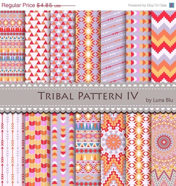 New Item added to my shop:Tribal Digital Paper: ” Tribal Patterns ...