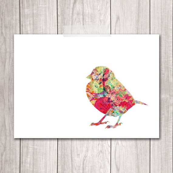 PRINTABLE ART Bird Art Print 5x7 Sparrow By DreamBigPrintables
