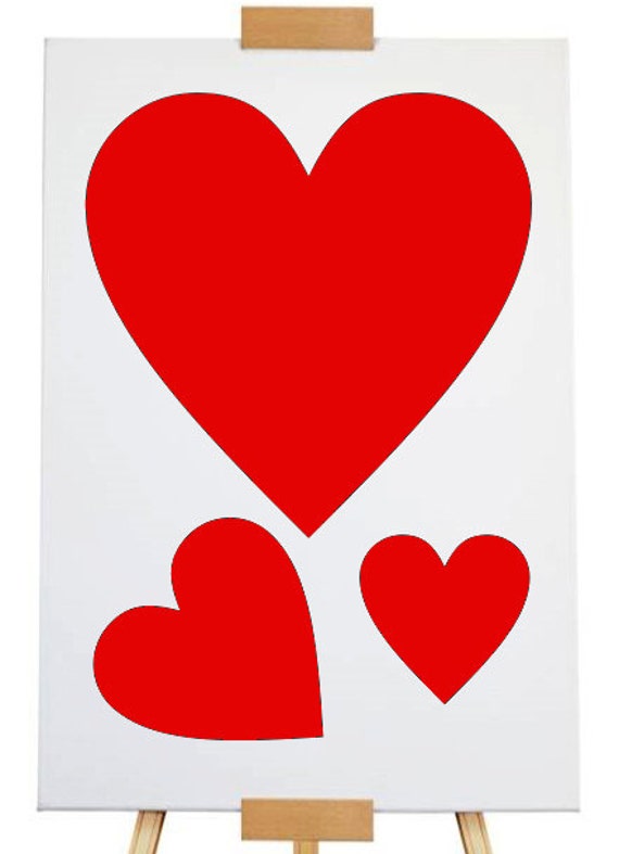 Stencil 3 hearts A4 size