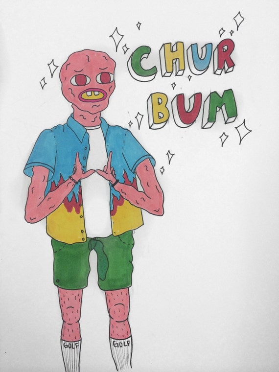 printed chur bum orig drawing by oddfindz on Etsy