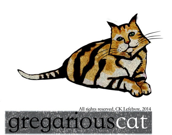 Gregarious the Cat Clipart by CK Lefebvre by GregariousButtercups