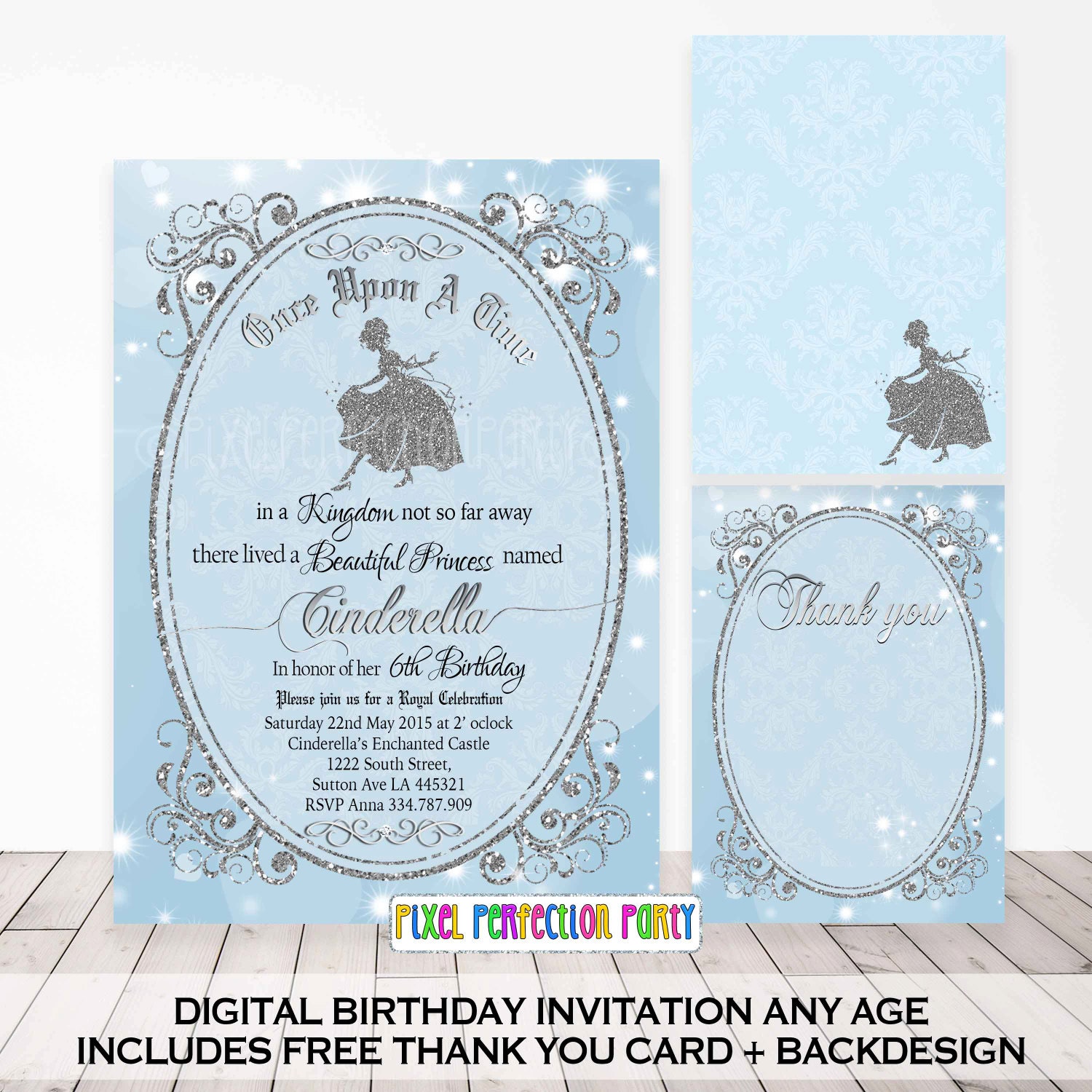 Cinderella Birthday Invitation Border