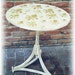 Shabby chic side table cream side table by RepurposedbyM on Etsy