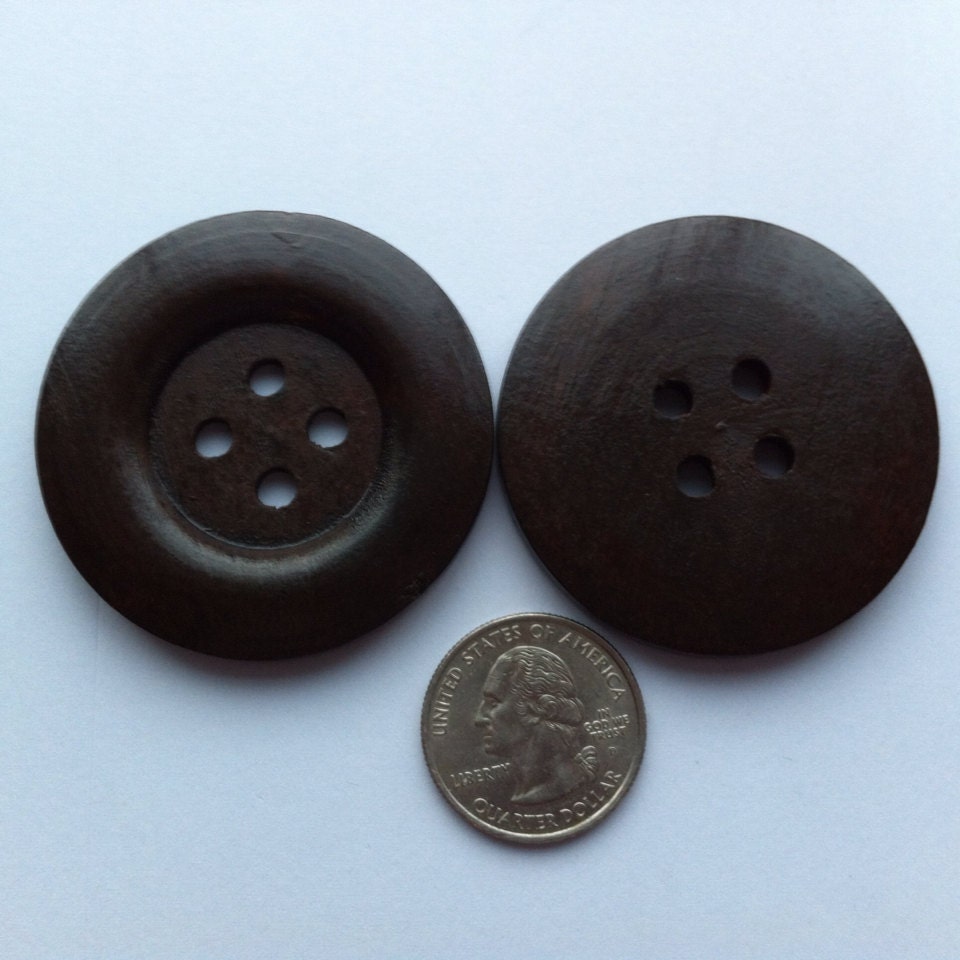 5 Extra Large Wooden Buttons 2 inch Wood Buttons 5cm