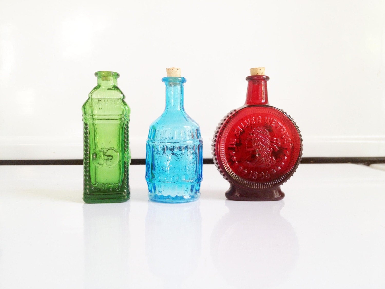 Collection of 3 Vintage Wheaton Glass Bottles