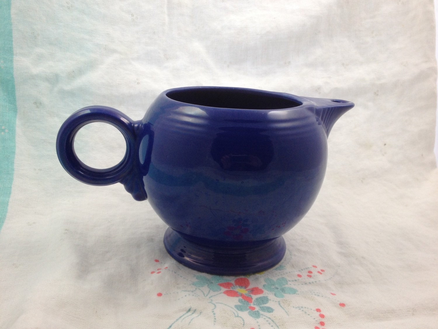 Vintage Fiestaware cobalt blue tea pot – great condition – missing lid ...