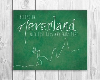 Peter Pan Art Print, Peter Pan Quote, Neverland Decor Poster, Peter Pan ...