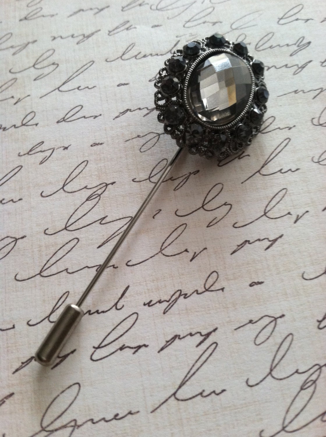 Mens Jeweled Lapel Rhinestone Lapel Pin Wedding