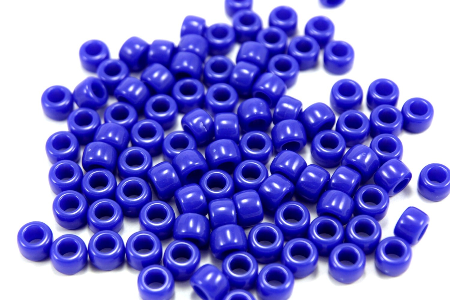 Navy Blue Pony Beads 100pcs Large Hole Pony Beads School