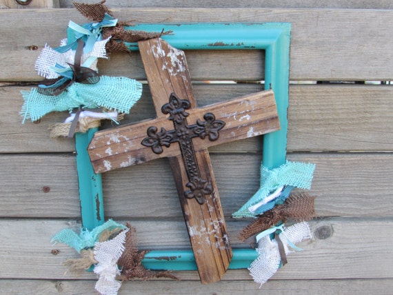 Wooden Cross Picture Frame