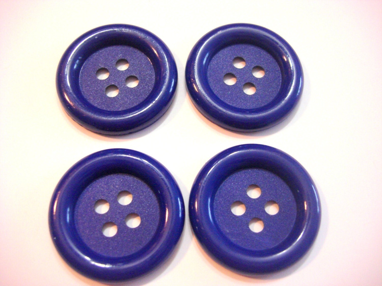 SALE Blue Buttons LARGE Nylon 1 3/8 Wide 35mm Set of 4