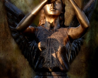 Stormy Dark Angel Victorian Statue Angel in a Thunderstorm