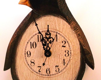 Penguin clock | Etsy