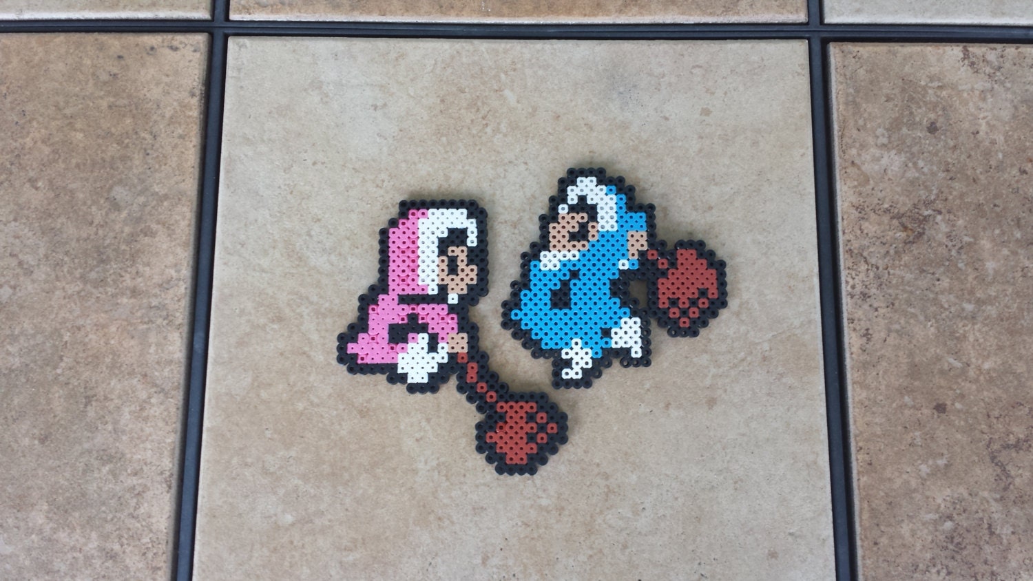 Popo & Nana Ice Climbers Perler Bead Sprites by MaddogsCreations Popo & Nana Ice Climbers Perler Bead Sprites by MaddogsCreations