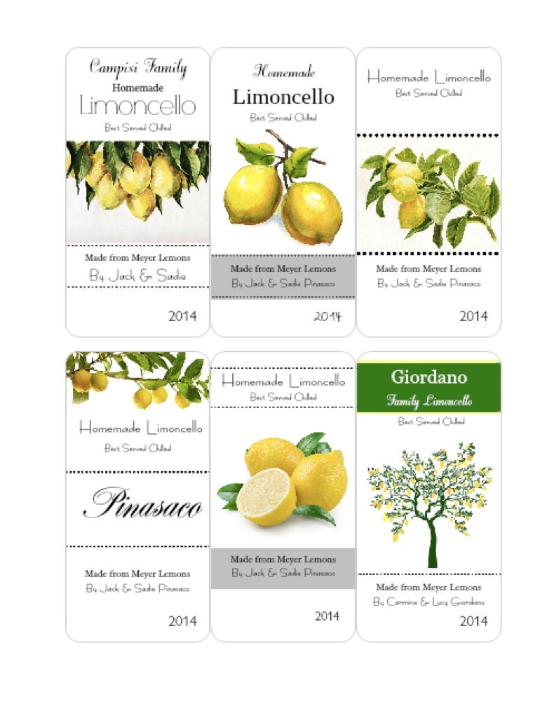 Custom Limoncello Labels