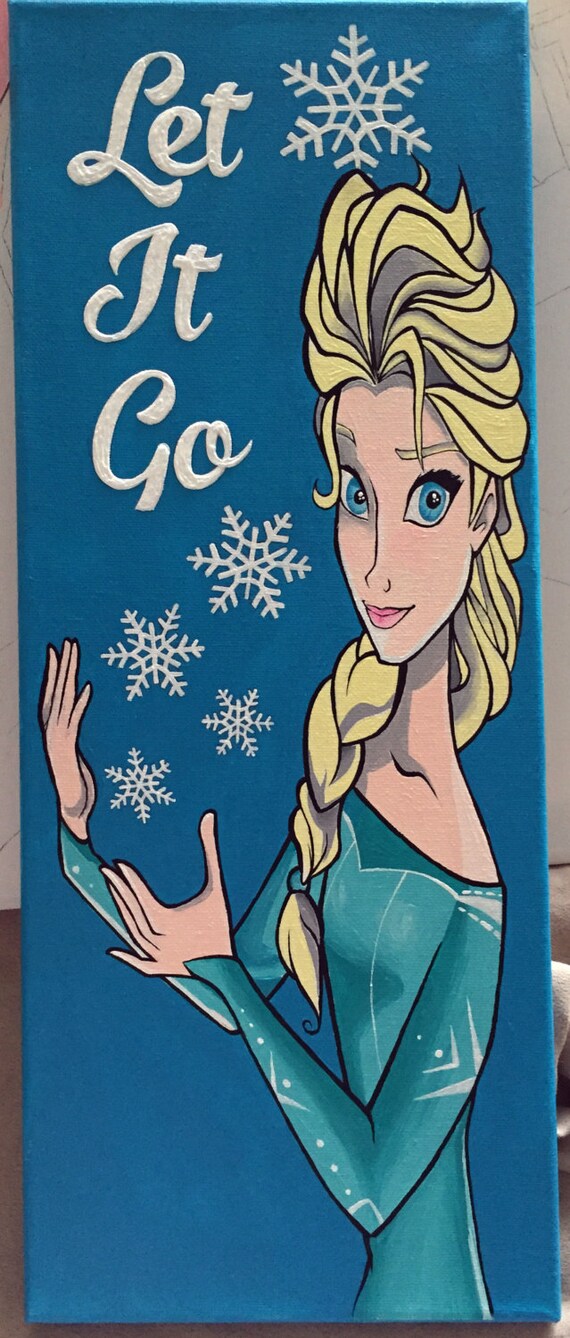 Items similar to Disney Frozen Elsa Acrylic Painting On Canvas on Etsy