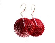 Unique large red earrings related items | Etsy