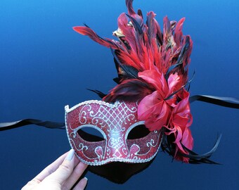 Feather Mask Masquerade Mask The Great Gatsby Dress by 4everstore