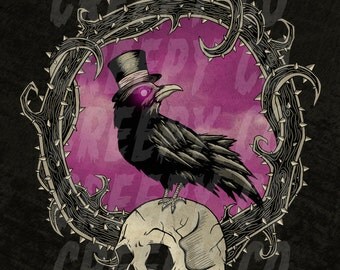 Crow with top hat | Etsy
